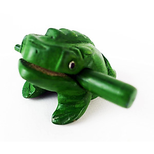 Guiro Percussion Instruments Wooden Frog 3 Pieces Set of 3 Natural Wood Güiro Frog 10-8-5 cm Black Green Wood Carving
