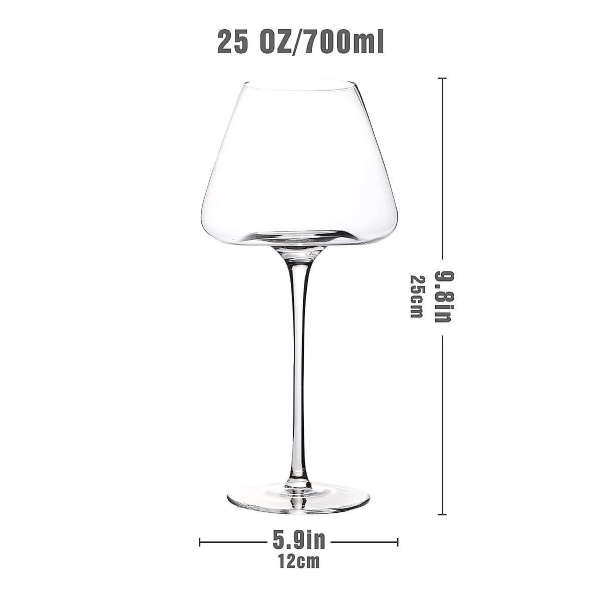 UBENKAKU Wine Glasses Set of 4, 25 OzExtra Large Premium Crystal Burgundy Martini Glasses Set of 4 Thin Rim Long Stem for Red or White Daily Use Wedding Anniversary or Birthday Gift