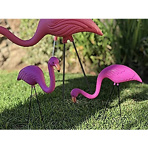 GiftExpress Set of 2, Small Pink Flamingo Yard Ornament/Mini Yard Flamingos Ornaments/Pink Flamingo Garden Yard Decor (2)