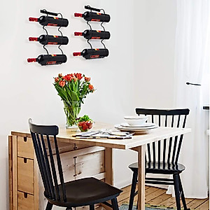 MOCOUM 2 Pack Under Counter Wine Racks, Wine Bottle Holder Under Cabinet Iron Wine Storage Rack for 6 Liquor Bottles