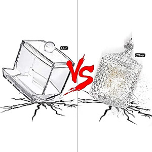 Tbestmax 7 OZ Cotton Swab Pads Holder, Qtip Cotton Buds Ball Dispenser, Bathroom Containers Canister Organizer, Clear Apothecary Jar for Storage 1 Pcs