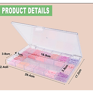 Bead Organizer Conatiner (3 Pack) 21 Grids Diamond Painting Storage Containers, Portable Crafts Organizers and Storage, Clear Compartment Container Storage for Jewelry, Fishing Tackles Glitter or Seed