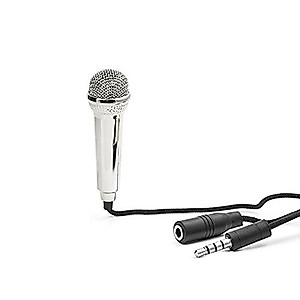 Kikkerland Karaoke Compact Portable Tiny Mini Microphone, Silver, for Voice Recording, Singing. Novelty Gift