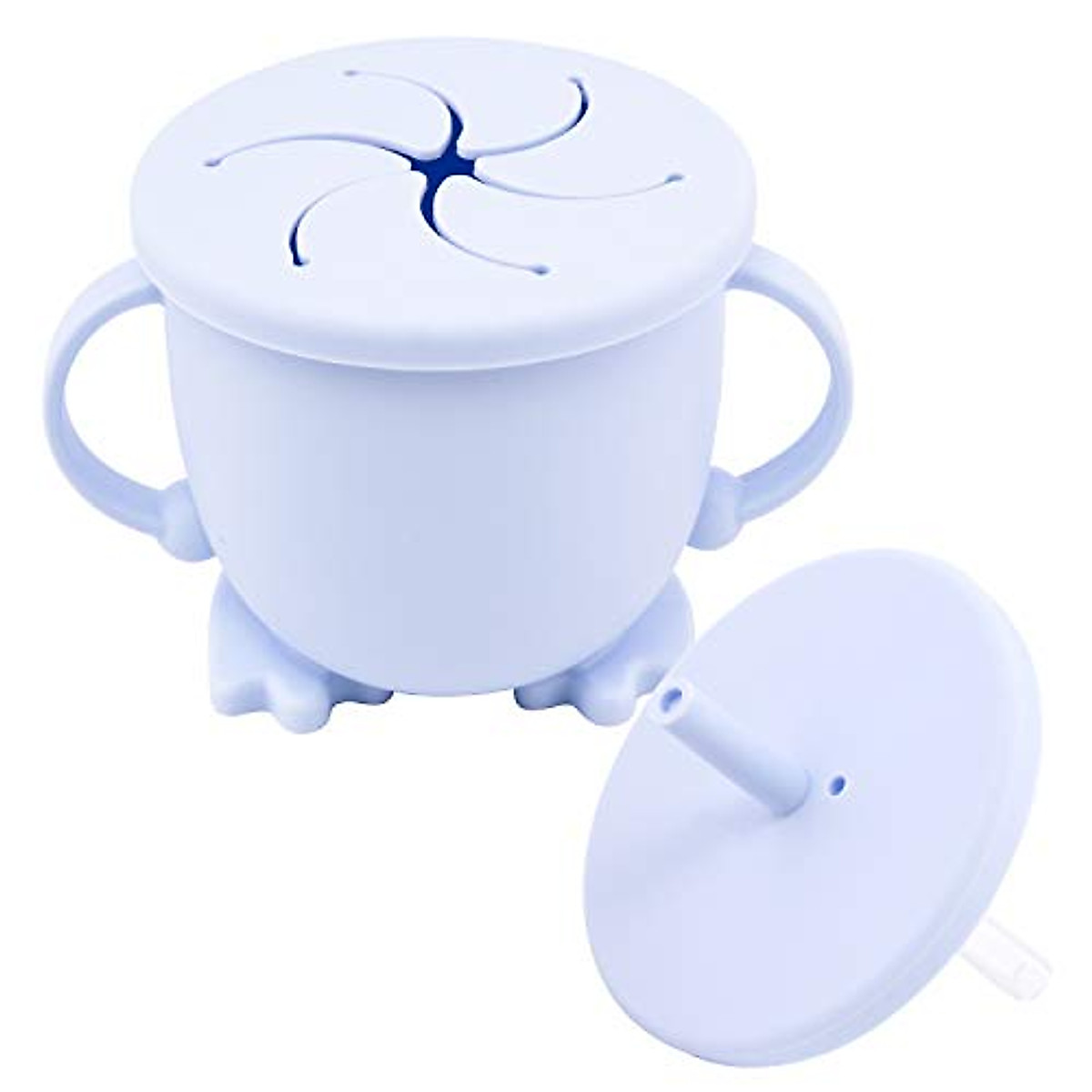 Linowos 2-in-1 Snack Cup & Spill-Proof Cup, Snack Cup | Silicone Toddler Spill Proof Sippy Cup 150ml with Level Indicator - Perfect for Toddlers & Babies Training