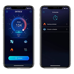 Intex 28441EP PureSpa Plus Greywood 85" x 28" Inflatable Hot Tub Bubble Jet Spa with Battery Powered Multi-Colored LED Light for Spas and Hot Tubs