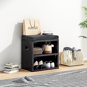 Small Shoe Bench for Entryway Shoe Bench with Cushion Shoe Bench with Storage and Seating,Small Bench Seat Entryway Shoe Rack with Bench,Small Shoe Bench Entryway Shoe Bench Small Black