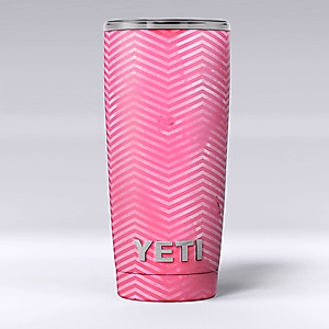 Design Skinz The Vibrant Pink Layers of Chevron - Skin Decal Vinyl Wrap Kit Compatible with The Yeti Rambler Cooler Tumbler Cups