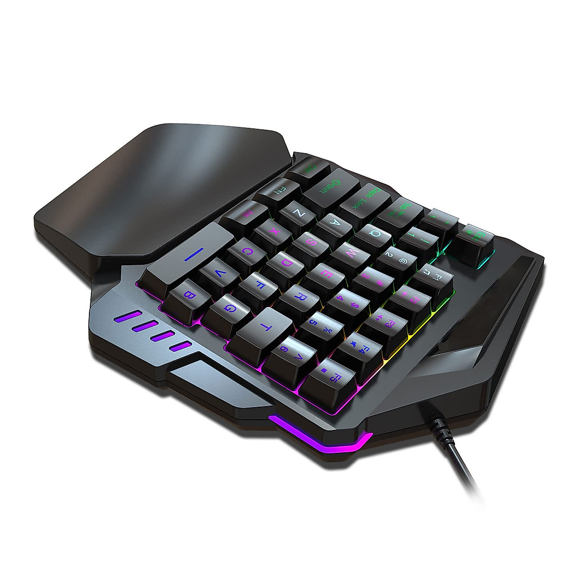 ViewHope 1 Handed RGB Mechanical Gaming Keyboard, Gaming Keypad, RGB Backlit 35 Keys Portable Mini Gaming Keypad,Customizable RGB Lighting, Classic Black