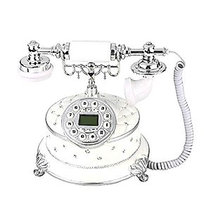 Retro Creative Decorative Telephone, Vintage Rotary Dial Plate Antique Telephone Artist Desk Decoration Landline with Month/Day Clock Display for Office Home Living Room Decor,Wonderful Gift Phone