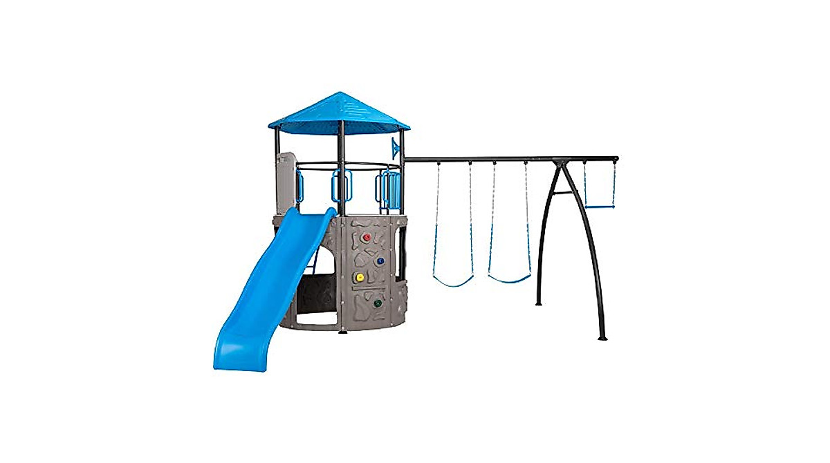 Lifetime Adventure Tower Swing Set in Blue — Durable Outdoor Playset