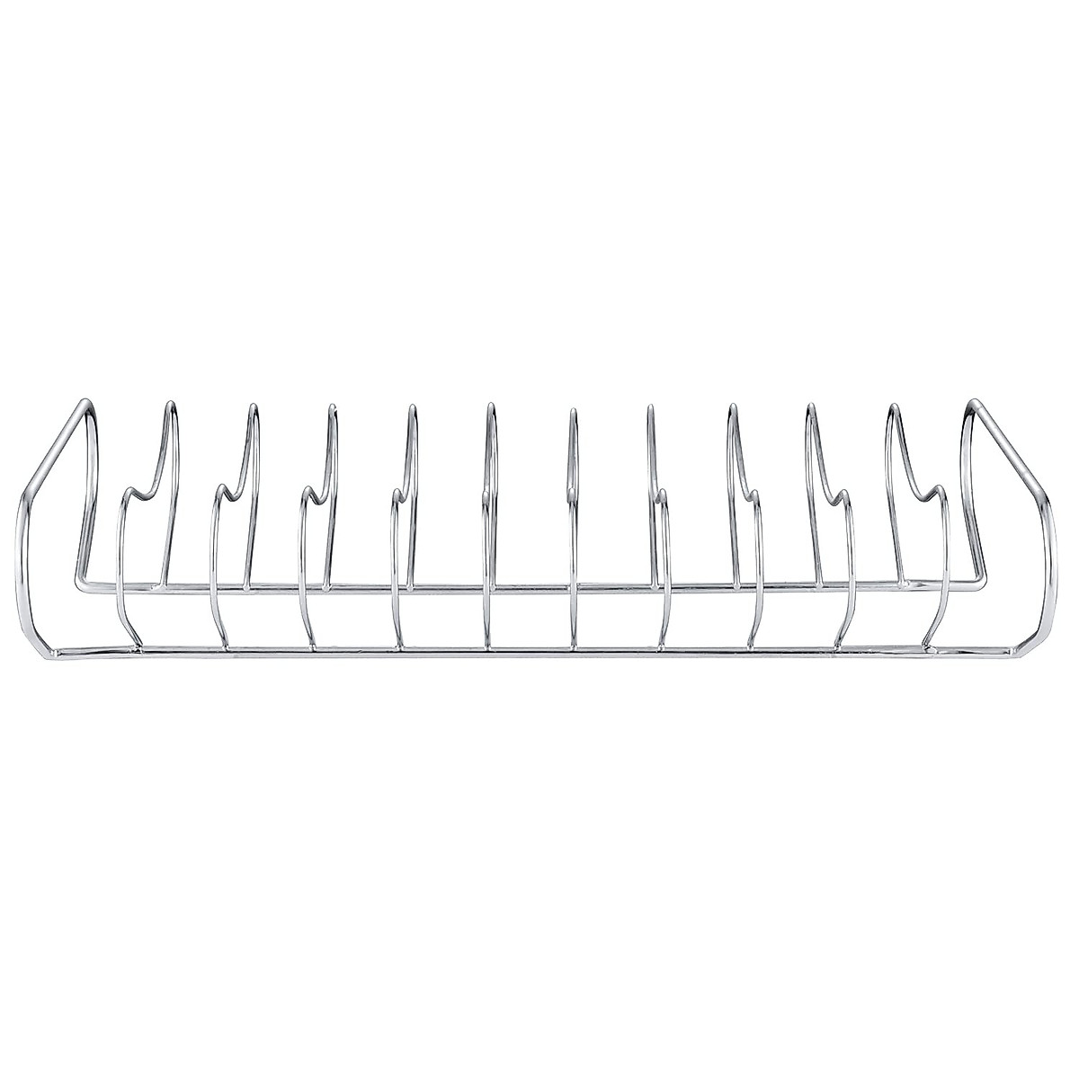 MyGift Chrome Plated Silver Metal Dinner Plate Storage Rack Organizer and Drying Rack, Holds up to 21 Dinner, Salad, and Dessert Round Plates - Made in Taiwan