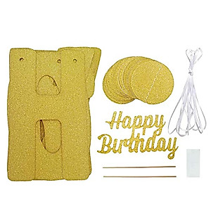 Birthday Party Decorations Holy Sht You're Old Glitter Gold Banner Circle Dots Garland Happy Birthday Cake Topper 30th-40th-50th-60th-70th-80th Birthday Party Baby Shower Supplies Funny Photo Props