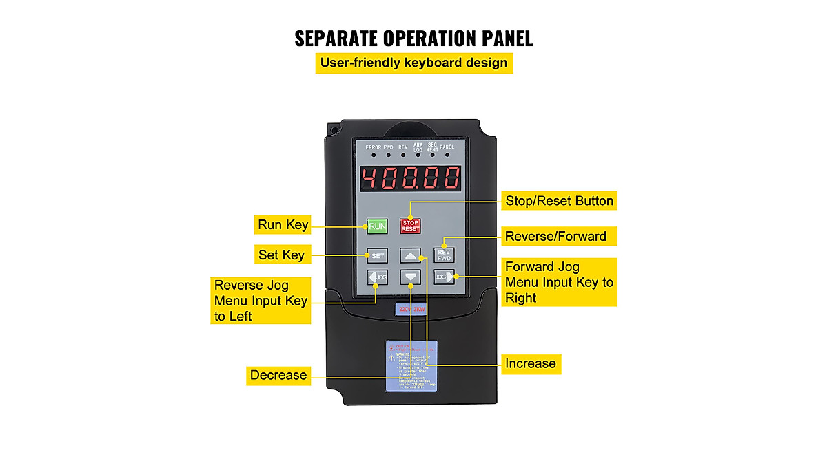 VEVOR VFD 7.5KW Motor Drive - Speed Control Inverter