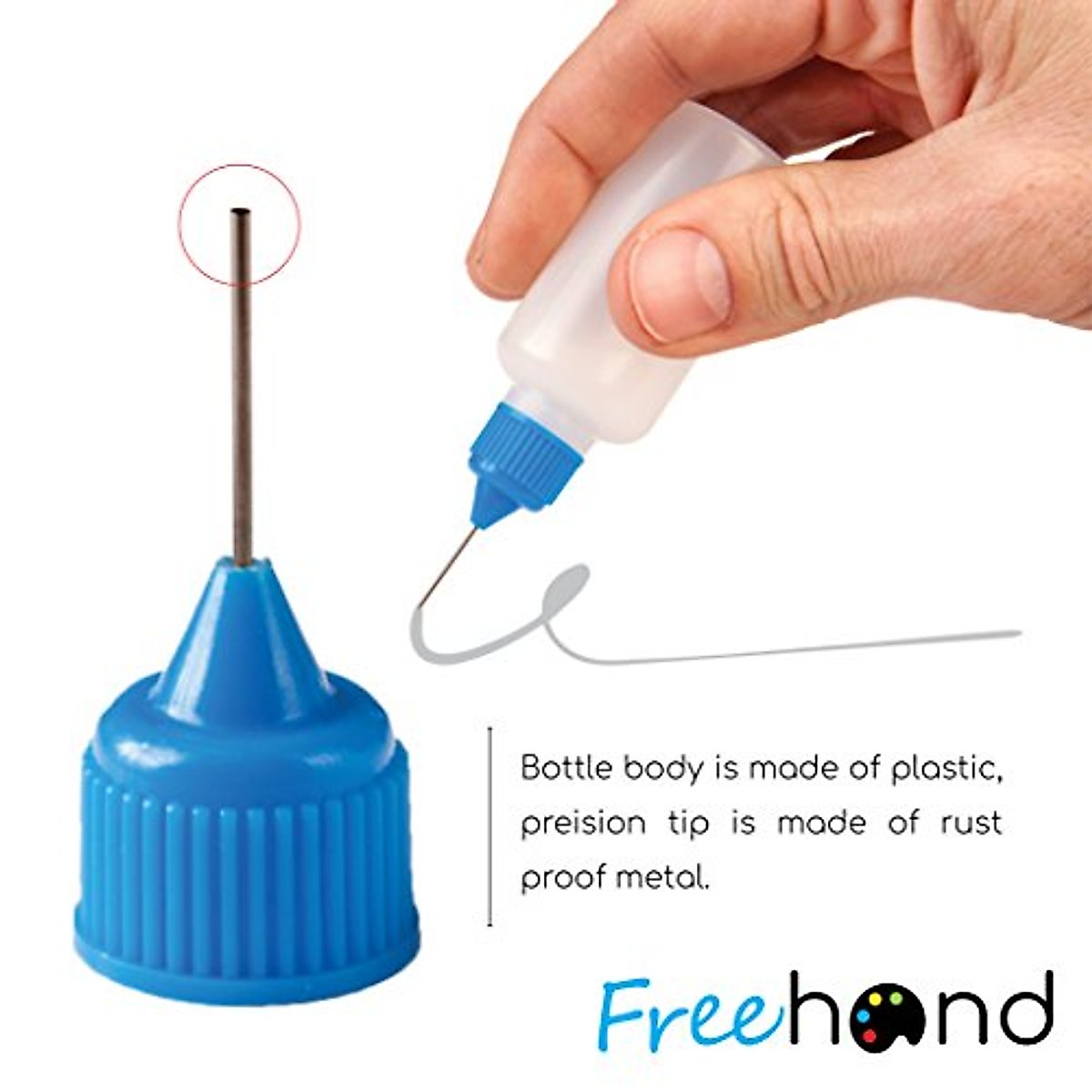 Precision Tip Applicator Bottle Four 1 Oz. Bottles and 12 Tips for Multi-Purpose Use