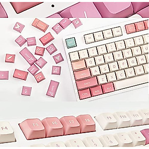 ILYCHEEGAMI PBT keycaps XDA Cute Pink keycaps Dye Sublimation Universal Mechanical Keyboard keycaps Compatible with Cherry MX switches,Gateron,Kailh TTC JWK Kawaii pbt keycap Set Keyboard keycaps