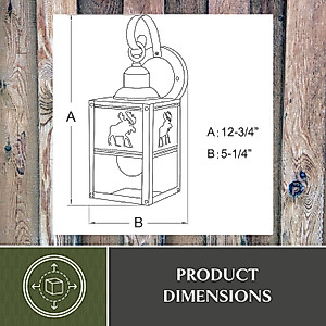 VAXCEL Yellowstone 1 Light Bronze Rustic Moose Tree Outdoor Wall Lantern Clear Glass