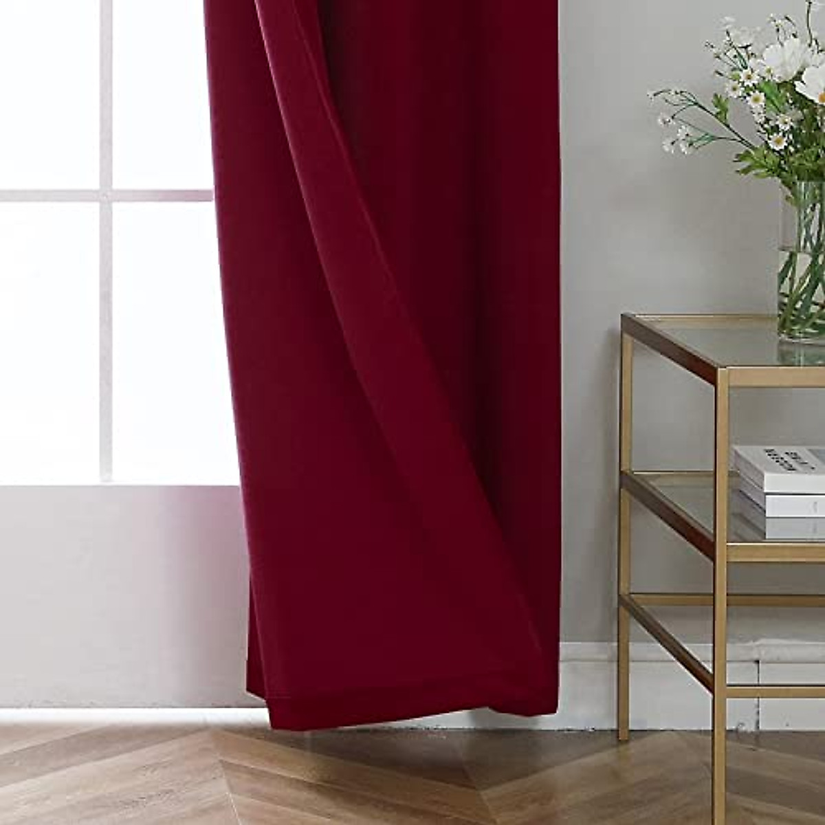 PLEASANT BOULEVARD | 100% Blackout Curtains [2 Panels] Elegant Thermal Insulated Drapes for Bedroom, Living Room, Large Window | Grommet Style (52 x 84in, Red)
