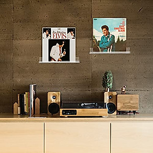 6 Packs Acrylic Record Shelves, 12'' Vinyl Records Wall Mount Holder, Invisible Floating Bookshelf, Album Holder Organizer and Stand Vintage Decor (12 INCH-6 Packs, Clear)