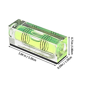 VILLCASE Magnetic Tool High Precision Mini Level Bubble Small Horizontal Bubble Three Line Horizontal Pearl Level Magnetometer (52 * 18 * 15mm Green magnetism 1PCS) Magnetic Tools