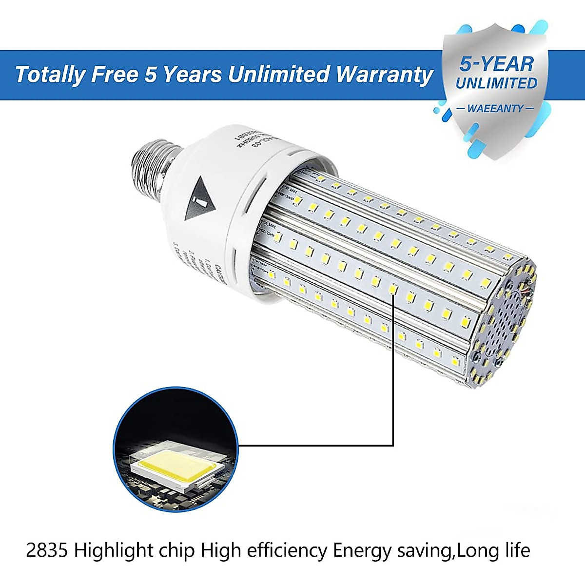 ZP 2 Pack Led Light Bulb 500W Equivalent 7500 Lumen 5000K E26/E27 Medium Base 60W led Bulb for Outdoor Indoor Lamp Area Garage Warehouse Workshop Street Backyard New Upgrade 2 Count (Pack of 1)