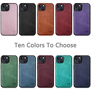 SUANPOT【RFID Blocking for iPhone 13 Wallet case 6.1 5G with Credit Card Holder,Flip Book PU Leather Phone case Shockproof Cover Cellphone Women Men for Apple 13 case Wallet Purple