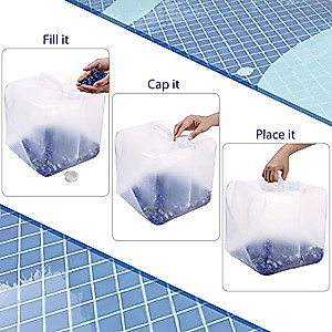 Universal Pool Weight Plastic Sand Bags Waterproof Pool Steps Weights for Above Ground Pools Fillable Ladder Weight Anchor Bag Container for Swimming Entry Systems (4, 10.63 x 10.63 Inches)