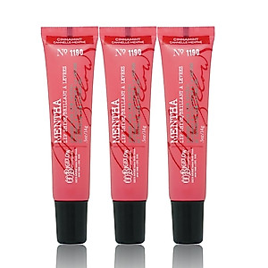 C.O. Bigelow Cinnamint Mentha Lip Shine Lip Balm Trio, Lip Gloss & Balm Tubes, 3 Pack, 0.5 oz / 14g each