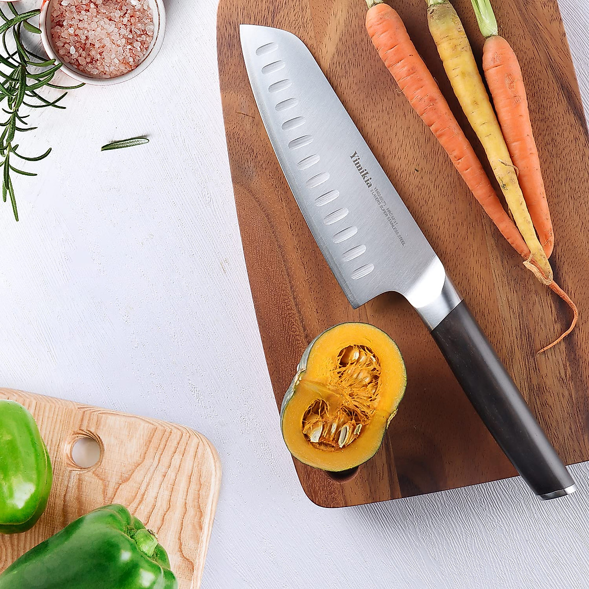 Yimikia Chef Knife, 8 Inch Chef's Knives Professional Cleaver, 5 Layer Super Steel Sharp Kitchen Knife for Cutting Vegetable Meat Fish, with Elegant Ebony Wood Handle