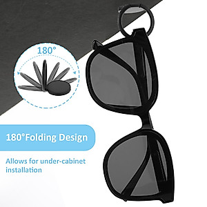 Mabor 6Pcs Sunglass Organizer Wall Hanging Adhesive Sunglass Holder for Wall Black Wall Mounted Eye Glasses Organizer Sunglass Storage Organizer for Eyeglass Display