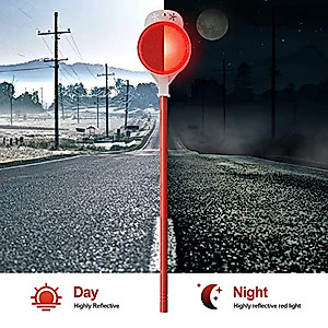 JAOTREL Driveway Reflectors Markers for Snow Plowing, 36-48" Reflective Driveway Steel Metal Reflective Post, Double-Sided High Visible Rustproof Design(4 pack)