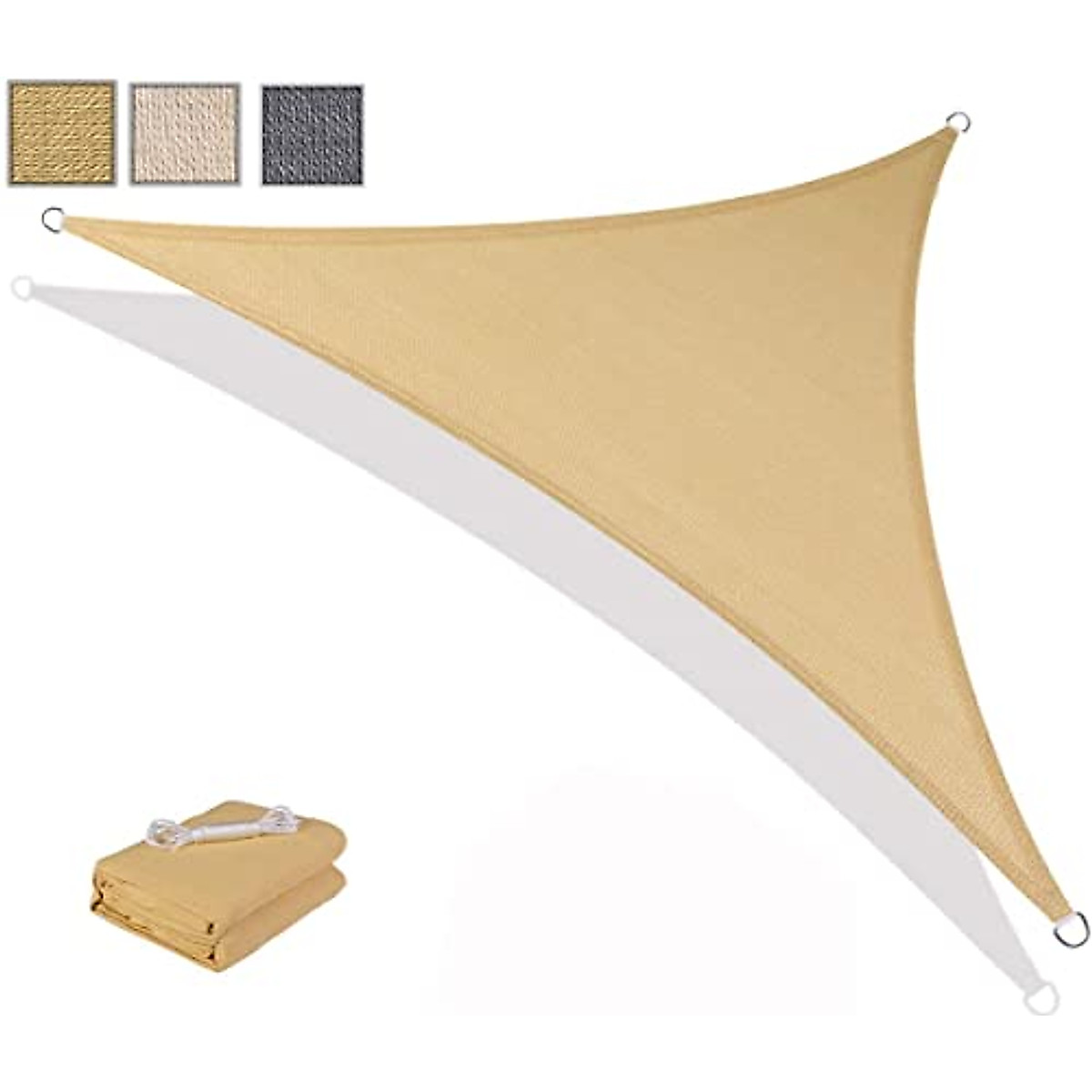 AXT SHADE Triangle Sun Shade Sail, 9'10'' x 9'10'' x 9'10'' Sand Sunshades Sails Patio Cover Canopy Shades for Outdoor Activity