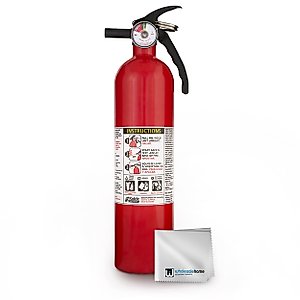Kidde FA110 Multipurpose Fire Extinguishers 1 Pack - Red, (Rating 1-A:10-B:C) Includes Wholesalehome Cleaning Cloth