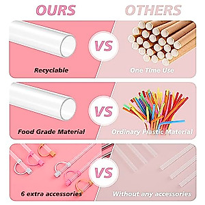 6 Straws with Cover Cap for Stanley Tumbler Replacement - Reusable Straw with Stopper Tips, Perfect for Stanley Cup with Handle H2.0, 14, 20, 30, 40oz Accessories