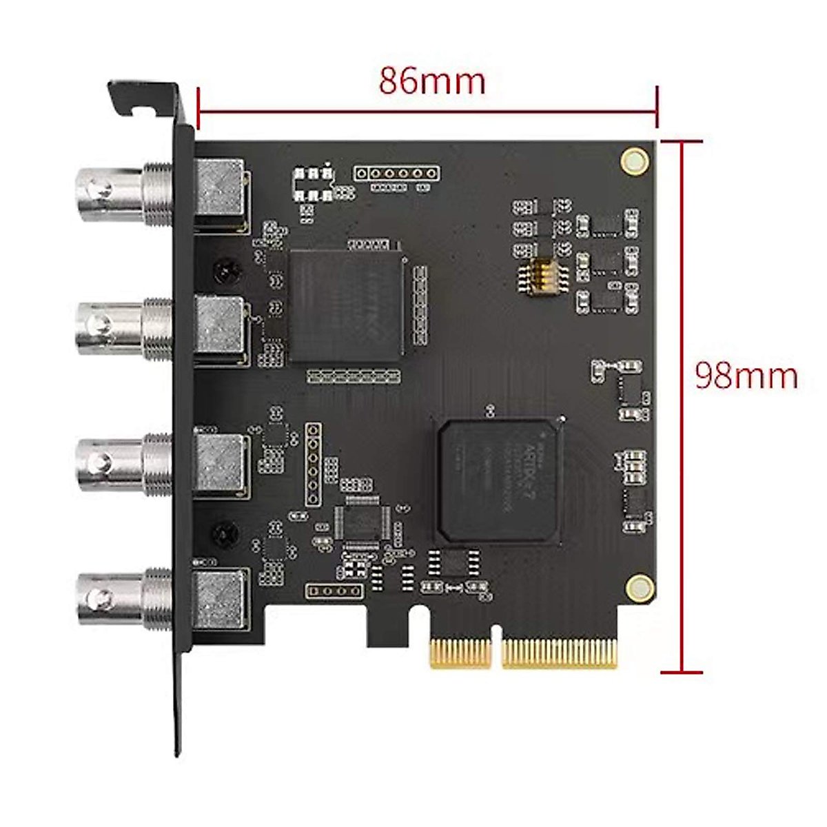ELECABLE Quad SDI PCIe Video Capture Card, 4-Channel SDI Video Recorder Capture for Multi-Channel Live Streaming