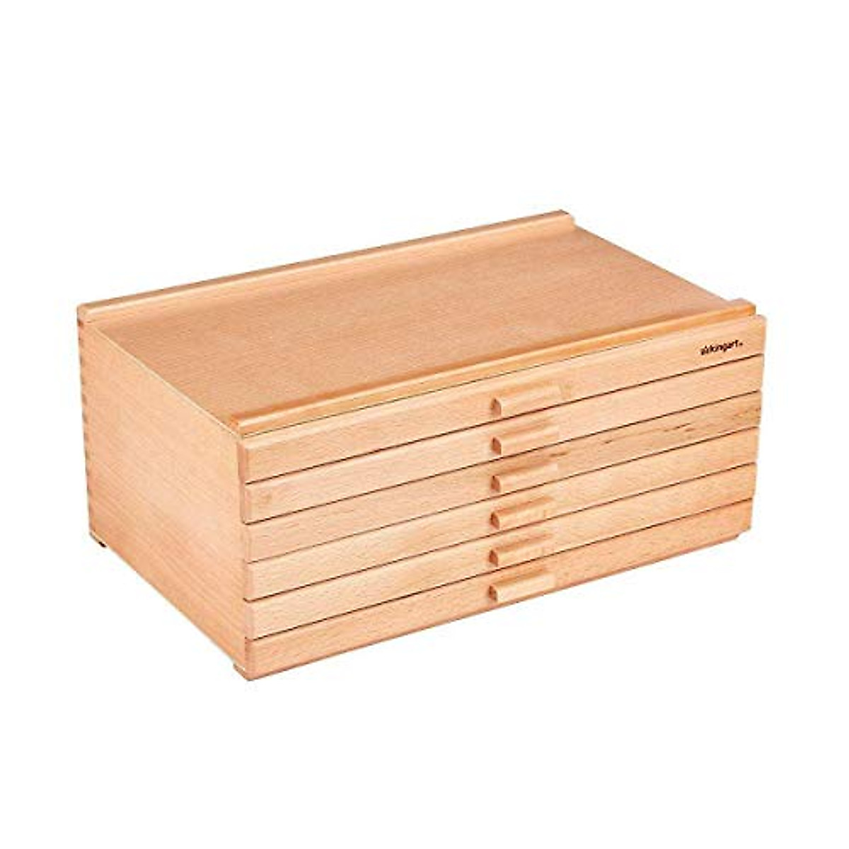 KINGART 723N Wood 6-Drawer Artist SUPPLY STORAGE BOX, 15-3/4” W x 10” D x 6-1/2” H, Natural Finish, Storage for Art Materials including Paint Tubes, Pastels, Pencils, Markers, Brushes and more
