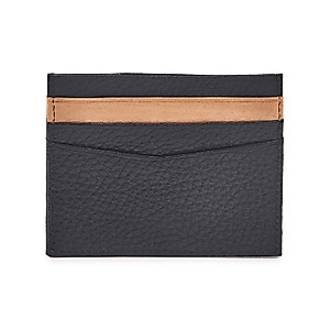 Zinda Genuine Leathers Card Holder Slim Wallet Unisex RFID Protection (Black/Tan)