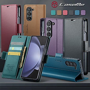 Taneny Case for Samsung Galaxy Z Fold 5 Case (2023),PU Leather Wallet Flip Folio Case with Card Holder RFID Blocking Kickstand Shockproof Phone Cover for Samsung Galaxy Z Fold 5 5G 2023 (Black)