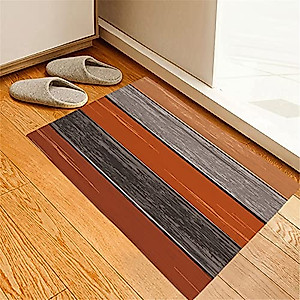 Door mat Bathroom Mat gy Bath Rug Farmhouse Rustic Barn Door Burnt Orange Grey Welcome Mat,Soft Plush Non-Slip Floor Mat Absorbent Runner Rug Fluffy Doormat for Bedroom Living Room Indoor,18x30 inch