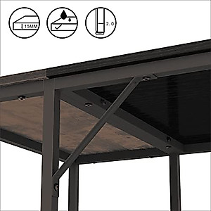 JOISCOPE Study Computer Desk for Home Office,Small Working and Writing Desk with Wooden Storage Shelf,2-Tier Industrial Morden Laptop Table with Splice Board,60 inches(Black Oak Finish)