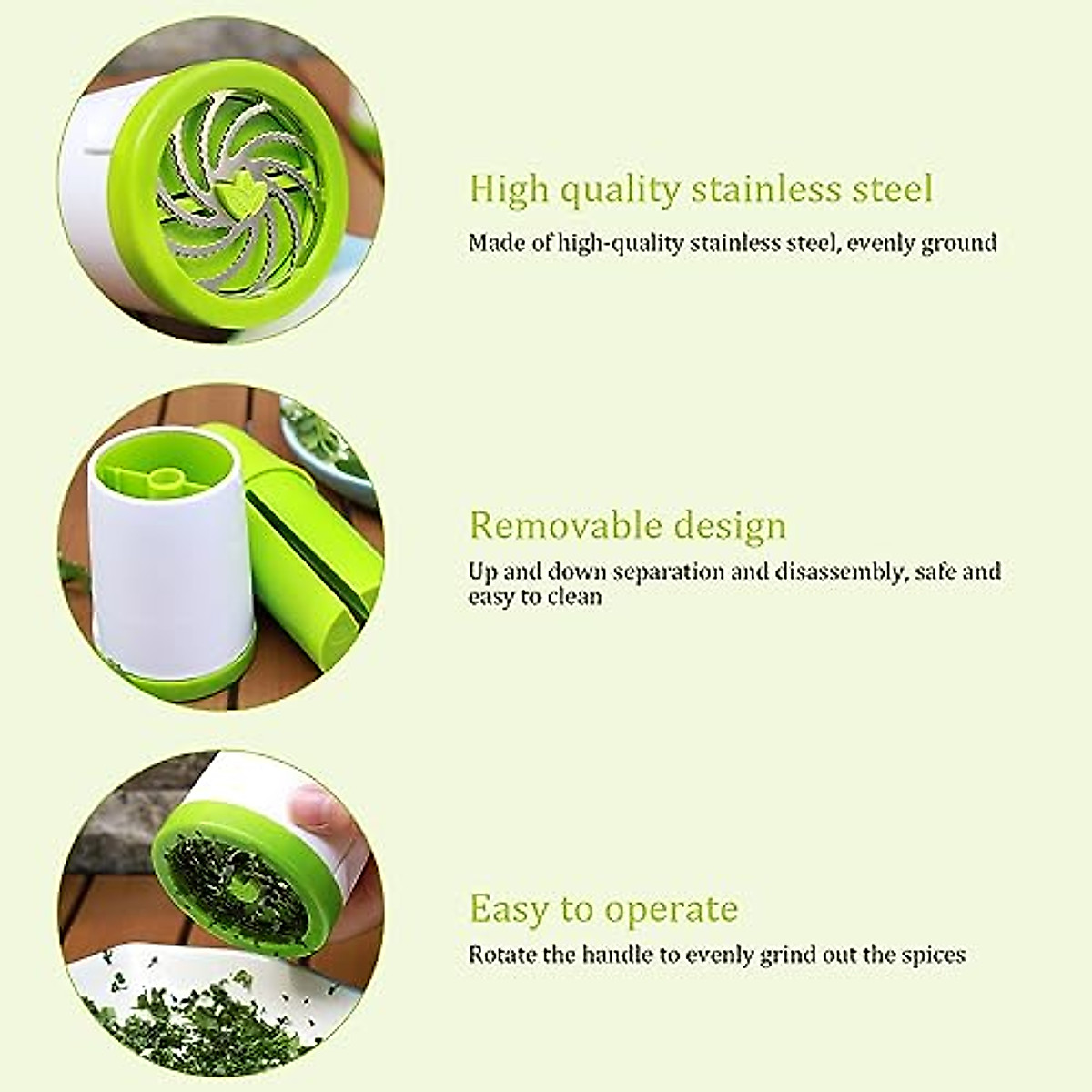 Spice Grinder Manual Herb Grinder Multifunctional Seeds Grinder with Stainless Steel Cutter Portable Grinder Food Mill for Kitchen