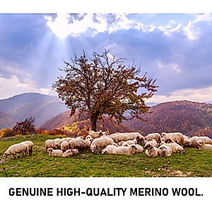 SHESMILED Merino Wool Hiking Walking Crew Socks 3 Pack, Cushion, Quick Dry, Anti Blister for Snow Boots Winter Thermal, Cold Weather Outdoor Sports Toe Warm, Arch Compression, Large, Navy Blue