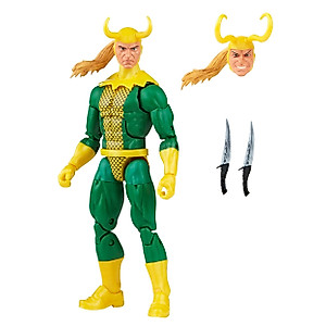 Marvel Legends Series Loki 6-inch Retro Packaging Action Figure Toy, 3 Accessories