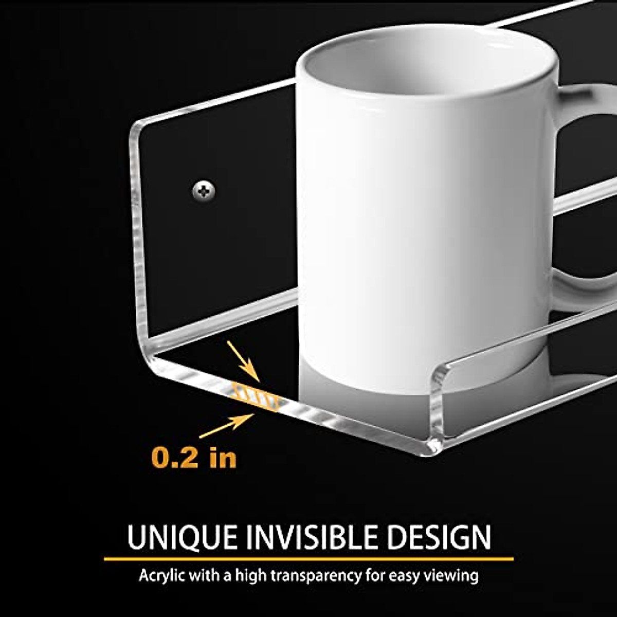 WZXYBP Acrylic Floating Shelves,Invisible Wall Mounted Display Organizer Ledge Shelf for Kids Room, Living Room, Office, Bedroom, Bathroom, Kitchen(4pack)