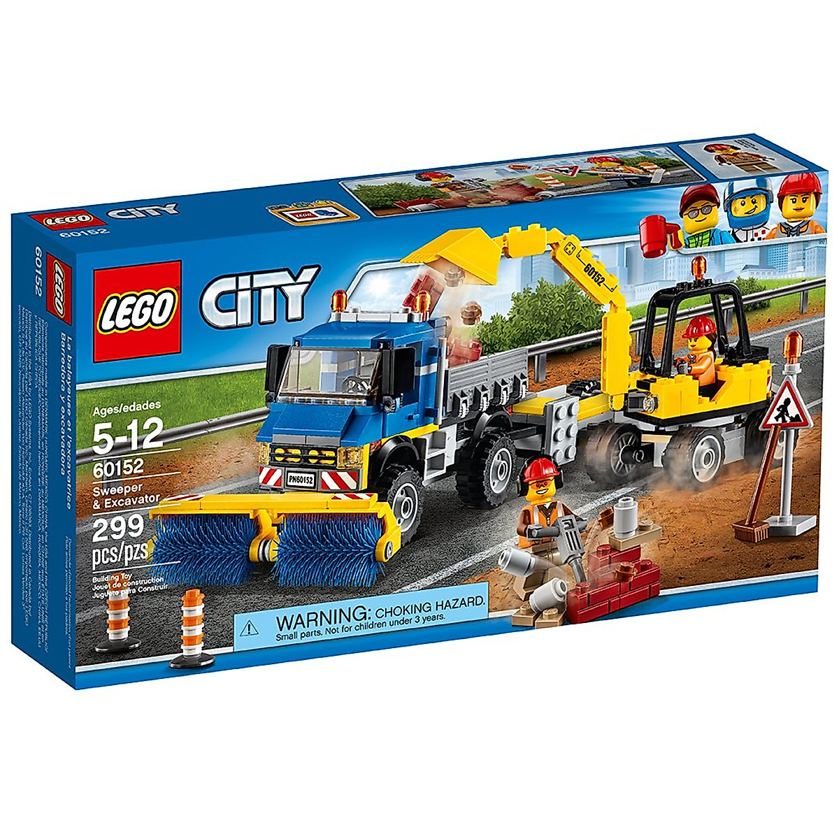 LEGO City Great Vehicles Sweeper & Excavator 60152 Building Toy