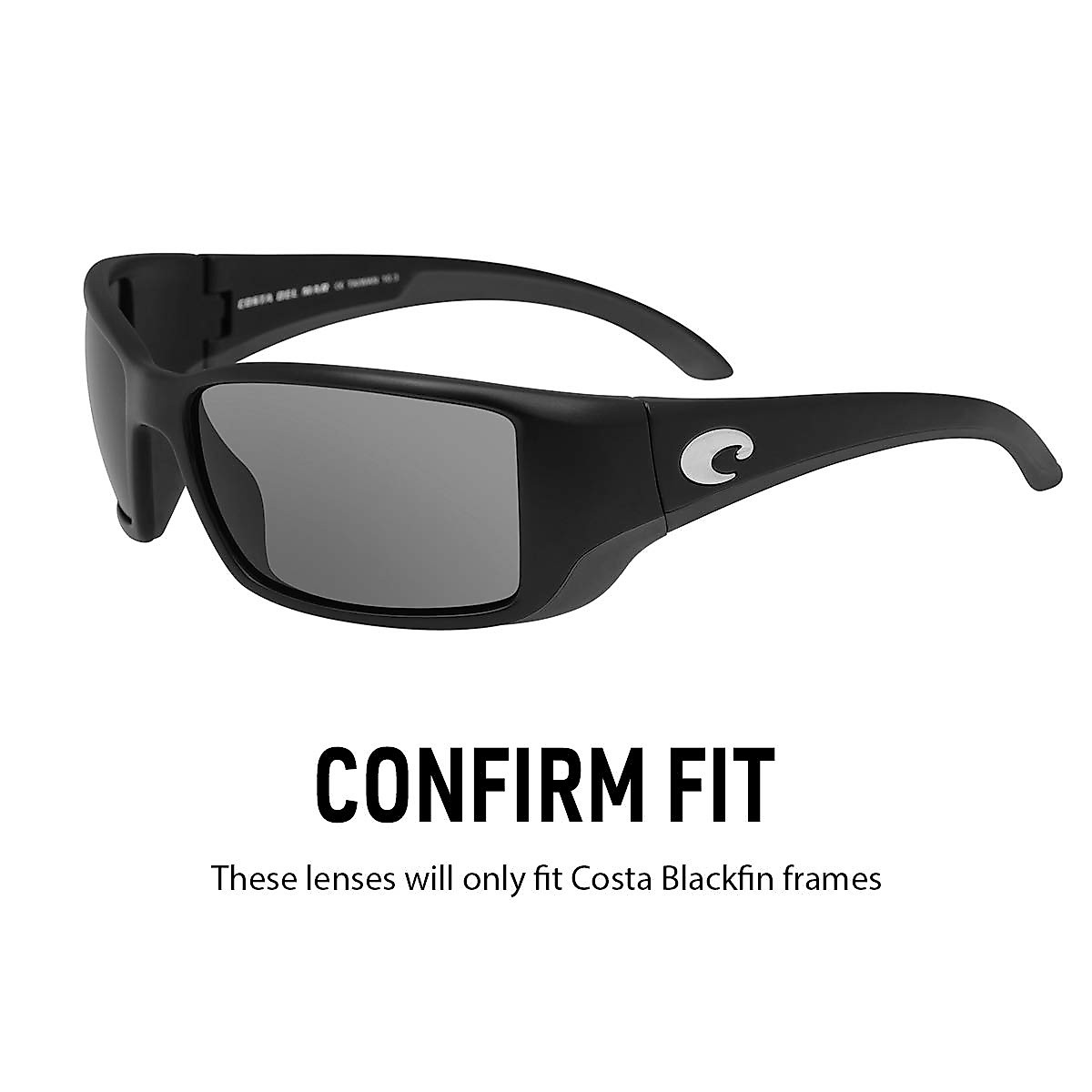 IKON LENSES Polarized Replacement Lenses Fits Costa Del Mar Blackfin Sunglasses (Deep Blue Mirror)