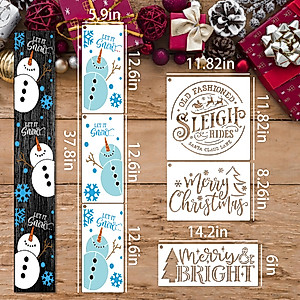 Christmas Stencils for Painting on Wood Large Xmas Merry Christmas Stencil Reusable for Paint Crafts Wall Porch Sign Glass Fabric Door (12 Christmas Sign 1)