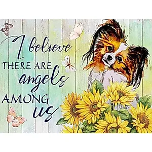 LEARTDYY 5D Diamond Art I Believe Angels Among Us Papillon Diamond Painting Kits for Adults Paint by Number for Home Recreation and Wall Decoration 30x40cm