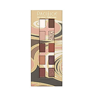 Pacifica Beauty, Cocoa Nudes Mineral Eyeshadow Palette, 10 Wearable Neutral Shades, Matte, Shimmer, Metallic, Eye Makeup, Longwearing and Blendable, Infused with Cocoa Butter, Vegan, Cruelty Free
