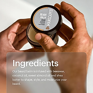 MANSCAPED® Beard Balm, Styling Pomade with Shea Butter, Coconut Oil & Beeswax - Moisturizes, Softens, Strengthens & Shines Beards, Mustaches & Facial Hair, for Sensitive Skin, (2 oz) 2-Pack