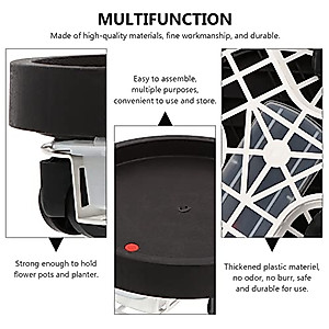 Cabilock Planter Dolly Caddy Plant Stand Round Flower Pot Mover Drip Trays with Wheel Plants Trolley Holder Coaster for Home Patio Garden 9X21CM (Black) Heavy Duty Plant Dolly
